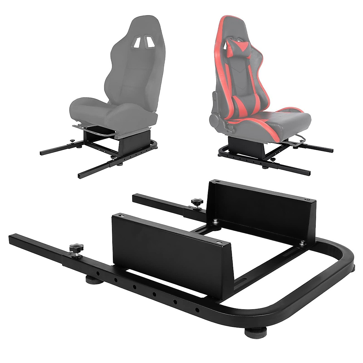 Marada Racing Simulator Seat Mounting Frame with Bolts Suitable for Dardoo, Supllueer, Anman Sim Gaming Stand DIY Adjustable & Portable Real Driving & Flying Simulation Split Rear Seat Cockpit