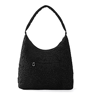 Sakroots Womens Eco-twill Atlas Hobo in REPREVE Eco Twill, Quilted Black Spirit Desert, One Size US