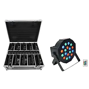 Rockville Battery PAR 50 Black, 10 Pack Rechargeable RGB Wash Lights with Charging Flight Case, Includes RF Remote, 10 Hour Battery Life, Perfect for Events, Parties & DJ Gigs