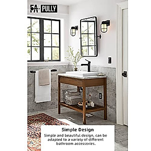 Fapully Modern Bathroom Sink Faucet Single Hole Single Handle, Bathroom Vanity Faucet, Bathroom Vessel Faucet, Matte Black