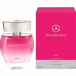 Mercedes-Benz - Rose - Professional Fragrance For Women - Elegant And Irresistible - Romantic And Stylish - Naturally Infused And Crafted - Sweet, Fresh And Young - Eau De Toilette - 3 Oz
