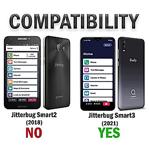 Case for Jitterbug Smart3 Phone, Nakedcellphone [Honeycomb Hybrid Series] Dual-Layer Cover [Anti-Shock] for Jitterbug Smart 3 (2021) for Seniors (aka Lively Smart) - Vibrant Ruby Red