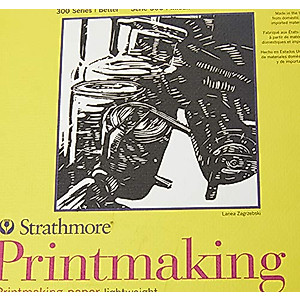 Strathmore 300 Series Printmaking Paper Pad, Glue Bound, 8x10 inches, 40 Sheets (120g) - Artist Paper for Adults and Students - Block Printing, Linocut, Screen Printing