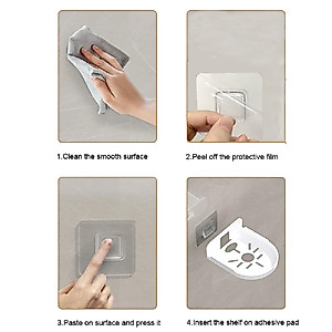 3 Packs Camera Wall Shelf Heavy Duty Adhesive Floating Shelf for Security Camera,Baby Monitor,Mini Speaker Wall Space Bracket（Clear）
