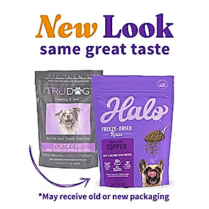 Halo Freeze Dried Raw Skin & Coat Topper, Beef And Salmon Skin Recipe, Raw, Real Meat Topper, All Life Stages, 1lb Bag