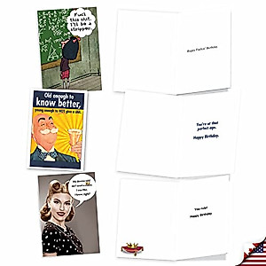 NobleWorks - 10 Funny Birthday Cards Box Set for Men and Women, Assorted Bulk Humor Greeting Cards, Envelopes - A Very Funny Birthday AC5979BDG-B1x10