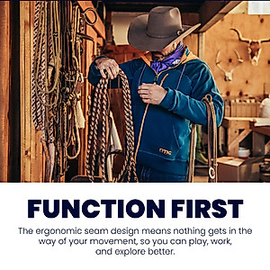 RTIC Mens Water-Repellent Zip Up Hoodie, Long Sleeve Hooded Zip Sweatshirt Jacket Water Resistant Outdoor Clothing, Granite, XL