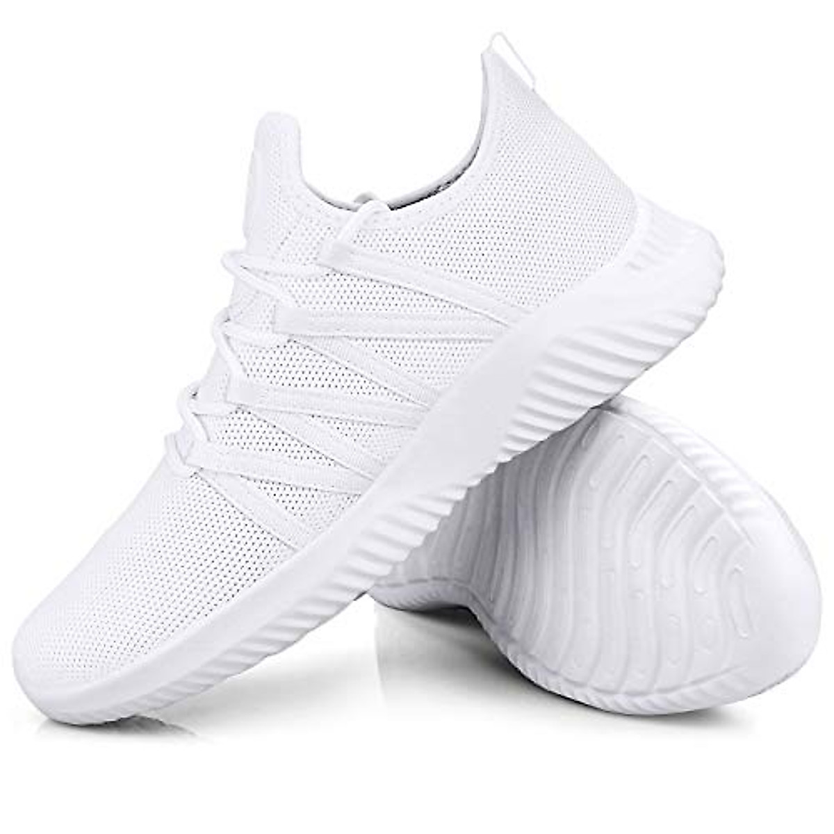 Feethit Mens Slip On Running Shoes Breathable Lightweight Comfortable Fashion Non Slip Sneakers for Men, White Cs05 White Size 7.5