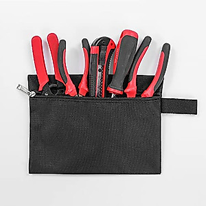 EZEKMAF Zipper Pencil Bags, 2 Pc Pen Pouches, 9 By 6.7 Inch 600D Oxford Fabric Water Resistant Markers Eraser Zippered Bag Pouch, Office School Suppliers, Cosmetic, Makeup Small Tools Bulk, Black.