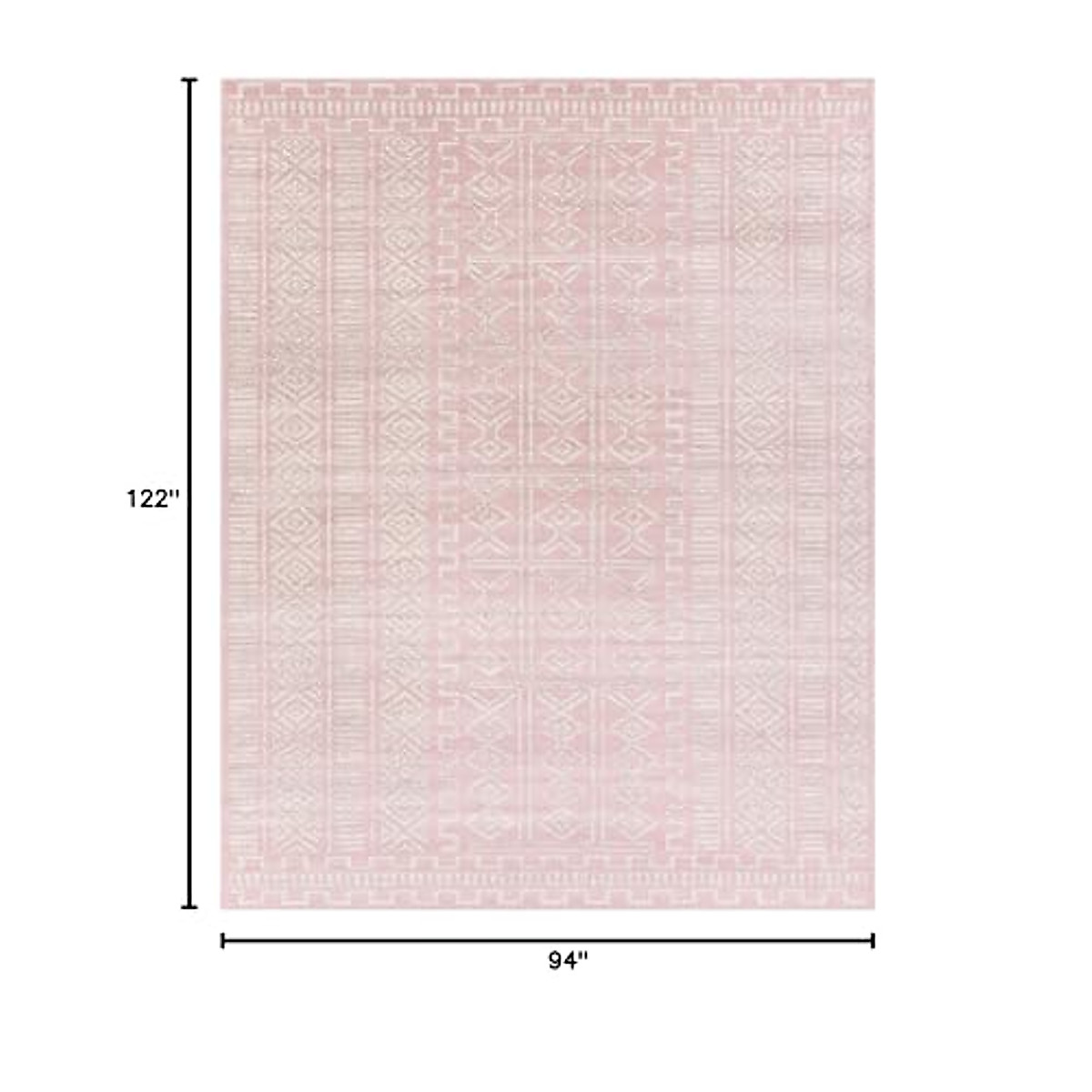 Livabliss Dianne Global Tribal Area Rug,7'10" x 10'2",Pale Pink/Cream