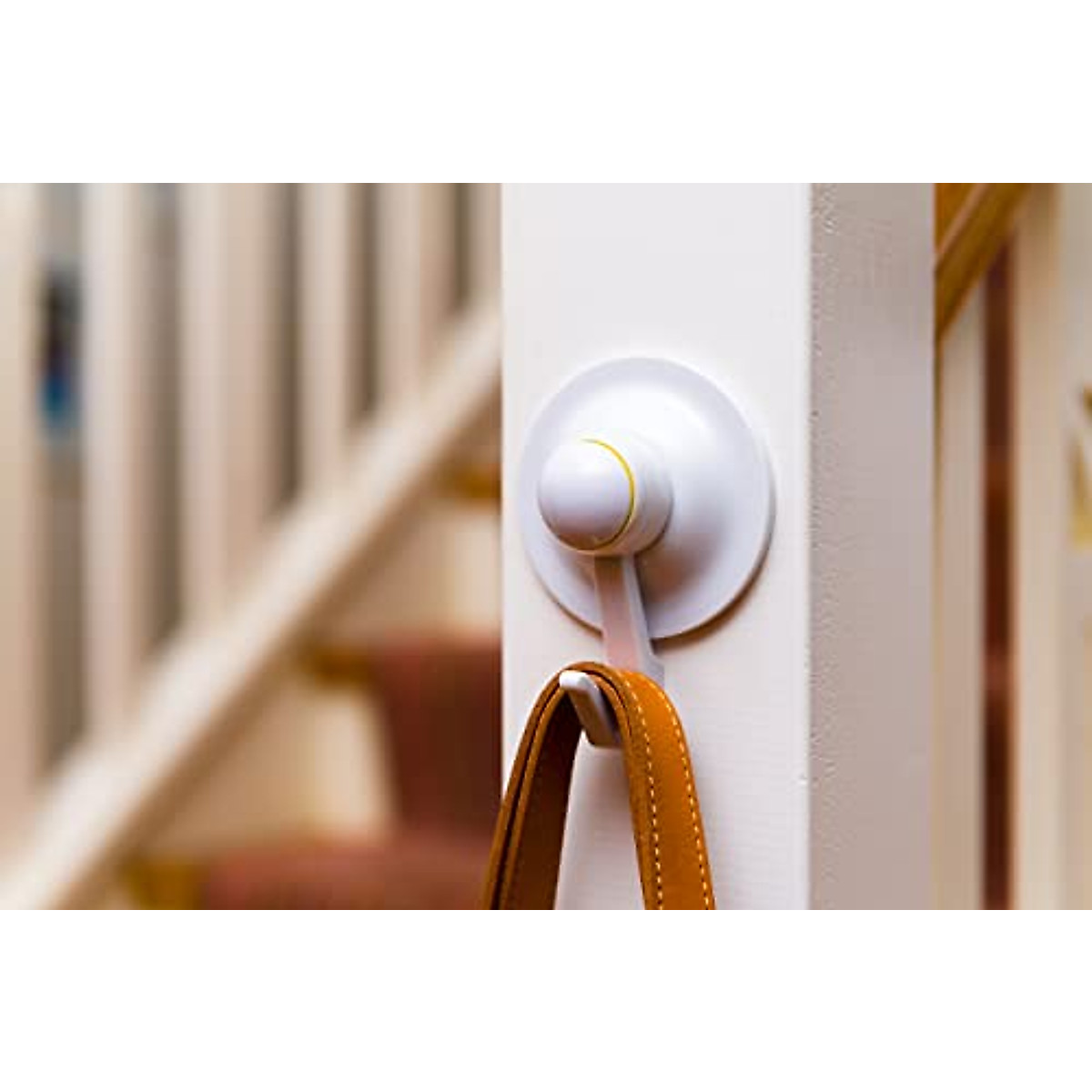 KiahLoc Patented Yellow Ring Indicator Suction Cup Hooks, Kitchen Hooks Removable Wall Vacuum Holder for Smooth Tile, Glass and Mirror( 4 Pack) (#56 (6.6 LB), Black)