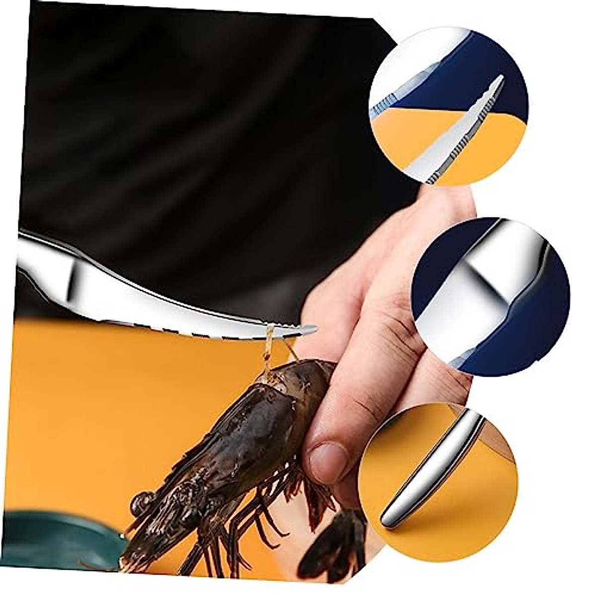 Angoily 2 Pcs Shrimp Cutter Household Tools Seafood Tools Stainless Steel Cleaner Shrimp Deveiner Shrimp Peeling Tool Lobster Deveiner Tool Shrimp Cleaner Tool Shrimp Tool Shrimp Line Tool