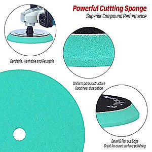 3pcs 6 inch Polishing Pads, 6'' Orbital Buffing Pads Hook and Loop Foam Buffer Pad Set for Sanding, Compounding, Polishing and Waxing, 6'' (150mm) Backing Plate