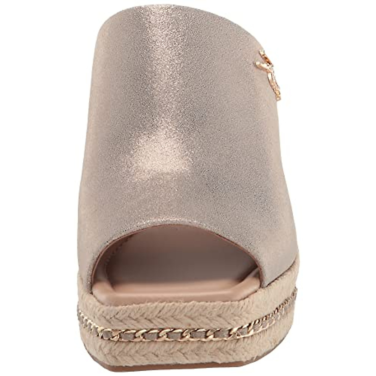 Karl Lagerfeld Paris Women's Corissa Slip on Espadrille Wedge Sandal, Champagne, 10