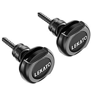 LEKATO Bass Guitar Strap Locks for for Electric Guitar & Bass Strap Locks Security Quick Release Strap Guitar Strap Locks Set Retainer System for Electric Acoustic Guitar, Bass, Ukulele Strap (Black)