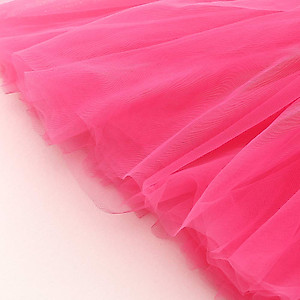 ZINPRETTY Toddler Dress Baby Girls Tutu Playwear Sleeveless Birthday Party Outfit Infant Tulle Sundress Knee Length 3-4T Rose