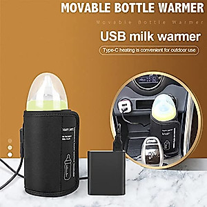 Kakalote 10V Car Baby Bottle Warmer,Portable Travel Milk Bottle Constant Temperature Feeding Bottle,USB Baby Bottle Warmer for Travel Camping(Size:4.9x3.1inch)