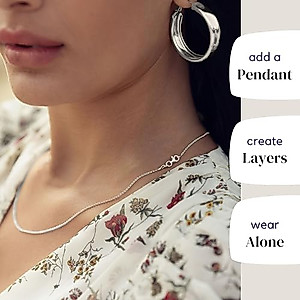 KISPER Silver Diamond Cut Cable Link Chain Necklace – Thin, Dainty, 925 Sterling Silver Jewelry for Women & Men with Lobster Clasp – Made in Italy, 20"