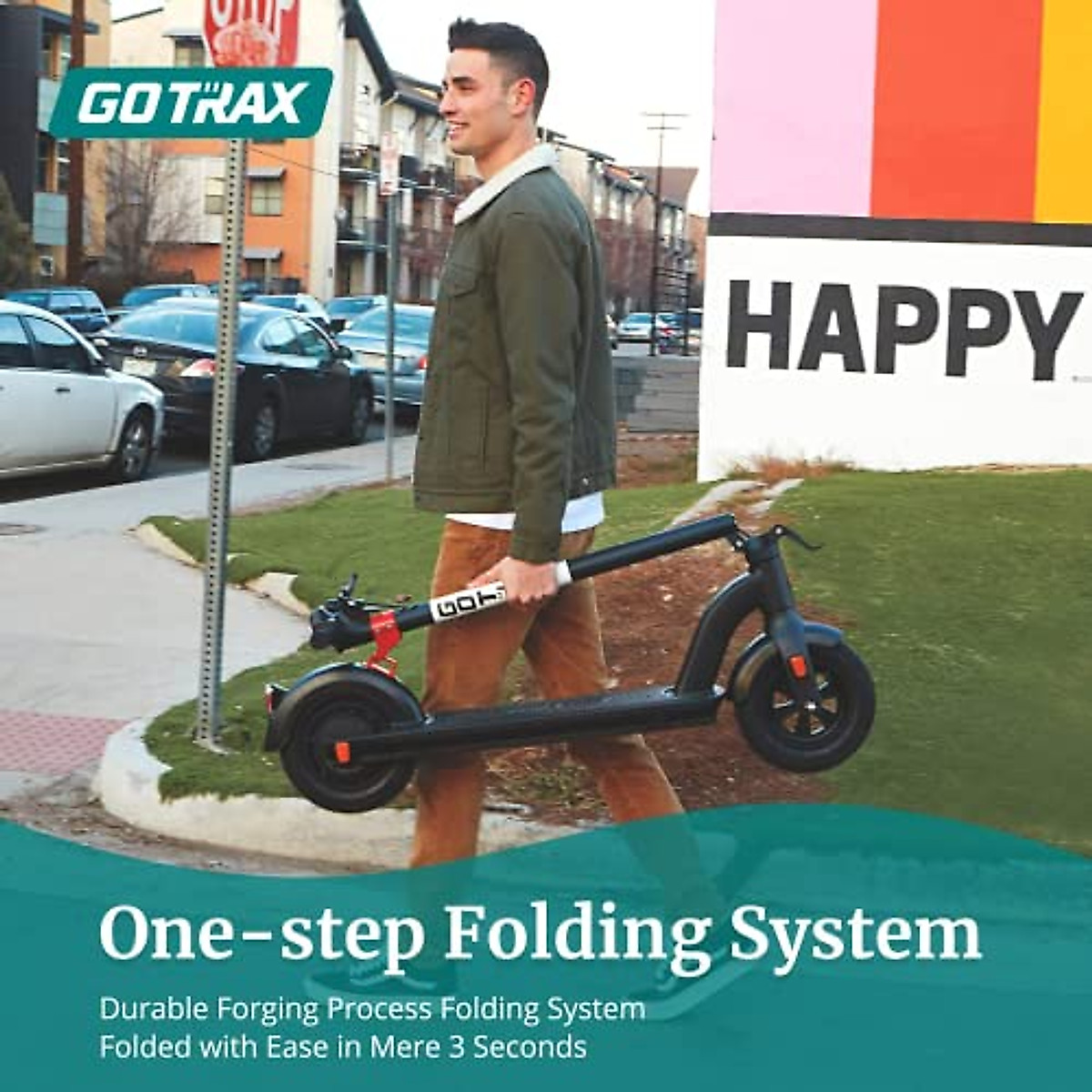 Gotrax G4 Electric Scooter, 10" Pneumatic Tires, Max 25 Mile Range and 20Mph Power by 350W Motor, Double Anti-theft Lock, Bright Headlight and Taillight, Foldable and Cruise Control Escooter for Adult