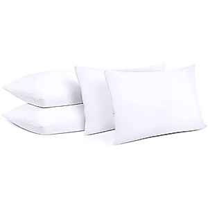 Utopia Bedding Waterproof Pillow Protector Zippered (4 Pack) Queen – Bed Bug Proof Pillow Encasement 20 x 28 Inches
