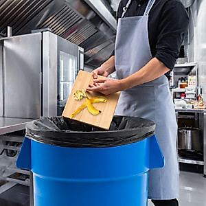 44 Gallon Round Trash Can Round Recycling Bin Round Ingredient Can Commercial Trash Can Bin Storage Kitchen Garbage Can Storage Containers Kitchen Trash Can Garbage Bin Office Trash Can (1, Blue)