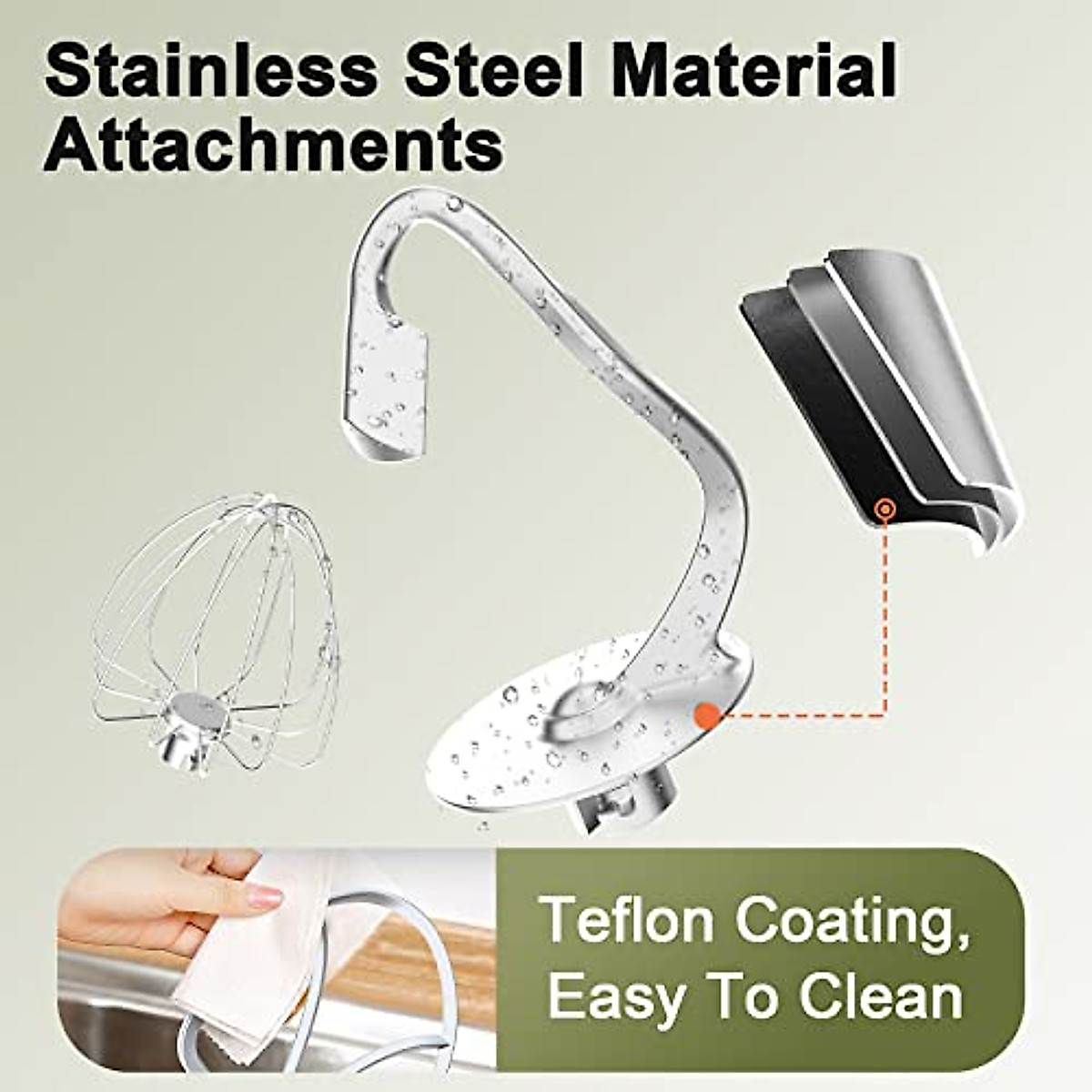 Vospeed Stand Mixer, 660W 6-Speed Tilt-Head Kitchen Mixer with 8.5QT Stainless Steel Mixing Bowl, Beater, Dough Hook, Whisk, Household Use - Black