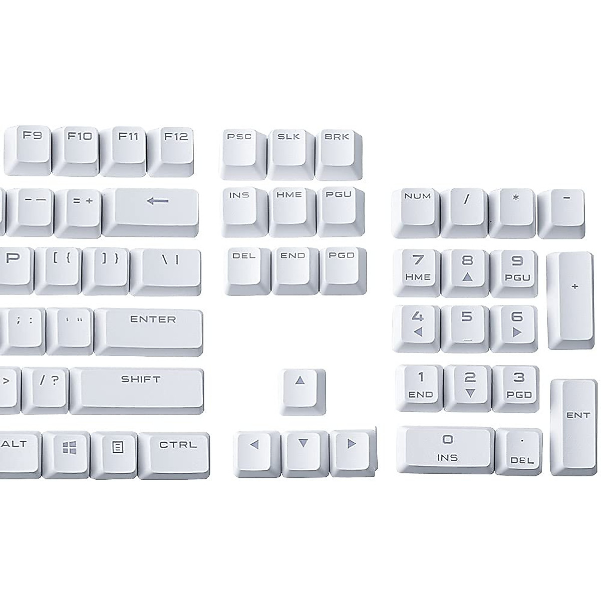 PBT Double-Shot Full Set 104 Key keycaps US Layout Replacement for Corsair K70 RGB MK.2 SE Mechanical Keyboard (White)