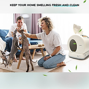 Bilibara 65 Count Drawstring Litter Box Liner Bags for Auto Self-Cleaning Litter Box, Extra Thick Leak Proof Cat Litter Replacement Waste Bags, Unscented, 18.1"W x 15.7"H, 3.5 Gal