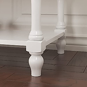 ECACAD Modern Sideboard Buffet Storage Cabinet with Drawers, Shelves & Carved Legs, Entryway Console Cabinet for Kitchen, Living Room, White (47.2”L x 15.7”W x 31.9”H)