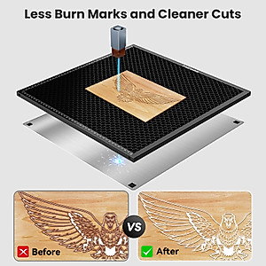 ToCome Honeycomb Laser Bed 500 x 500mm Steel Honeycomb Cutting Bed for D1 D1 Pro Falcon Falcon 2 and Most Laser Engraver Laser Cutter 19.68 x 19.68"