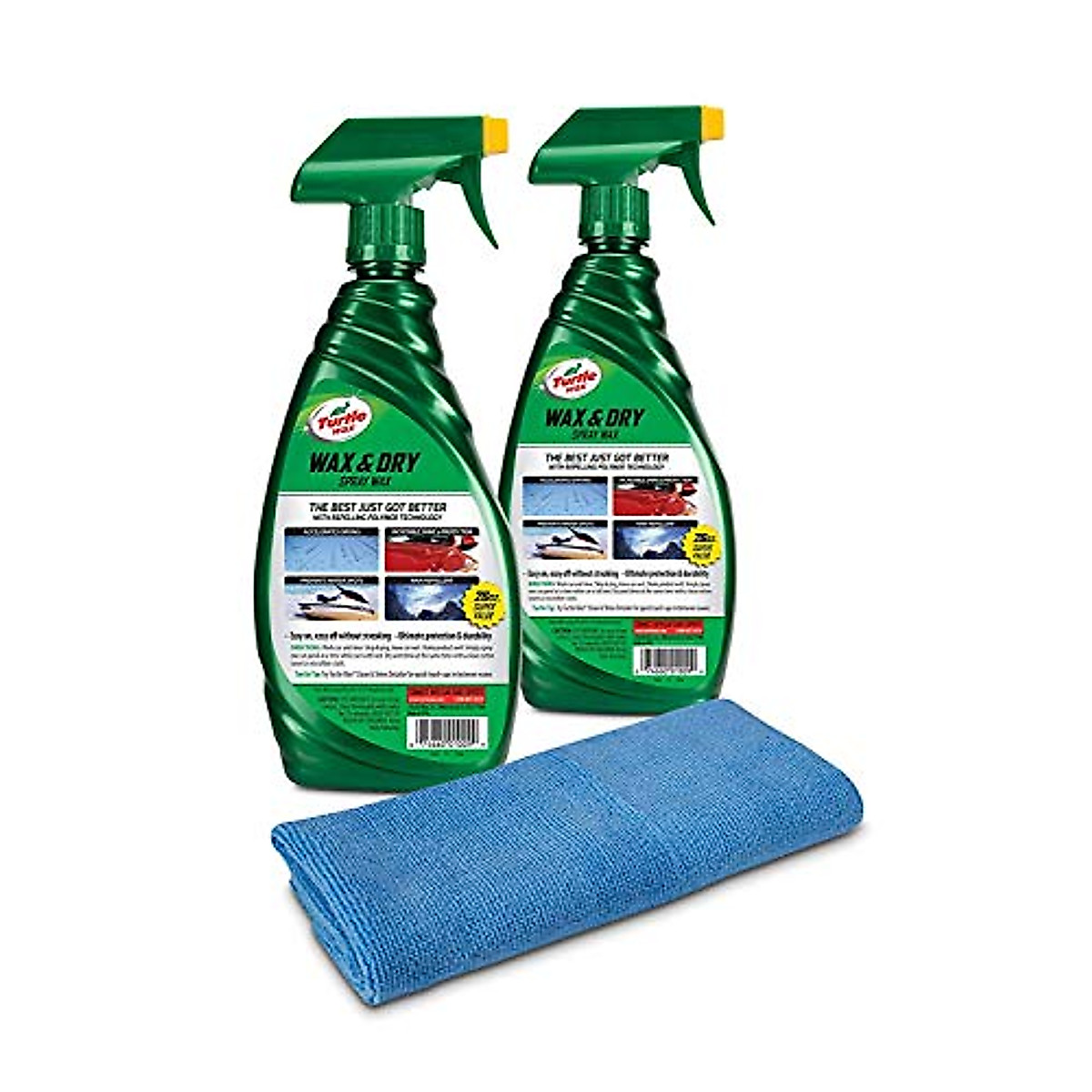 Turtle Wax 50834 1-Step Wax & Dry-26 oz. Double Pack with Microfiber Towel, 52. Fluid_Ounces, 2 Pack
