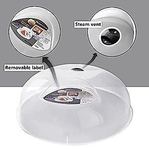 Microwave Splatter Cover for Food, Large Plate Cover Guard Lid with Steam Vents Keeps Microwave Oven Clean, 11.5 Inch BPA Free & Dishwasher Safe-Grey