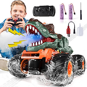 Bennol Remote Control Dinosaur Car Trucks Toys for Kids Boys 3-5 4-7 8-12, 2.4GHz RC Dino Car Toys Gifts for 3 4 5 6 Year Old Boys Kids, Indoor Outdoor RC Car Dinosaur Toys for Kids 3-5 4-7 5-7 8-12