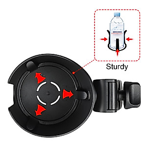 Accmor Universal Stroller Cup Holder, Cup Holder for Stroller, Bike, Walker, Wheelchair, Scooter, Drinks Holder Fits Large Size Cups Bottles,Black