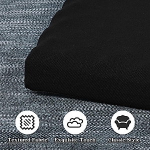 baibu 12 Inches Non Slip Stool Cushion Square, Soft Bar Stool Cushion with Ties Square Seat Cushion for Stackable Kitchen Stools - One Pad Only, Black (12'' (30CM))