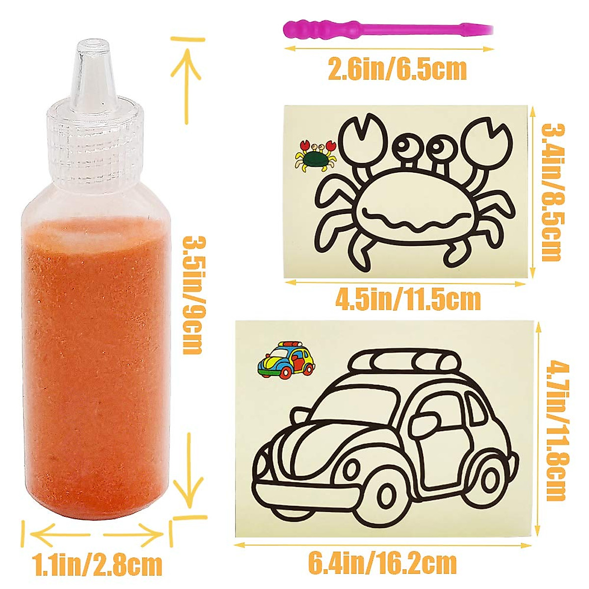 Zddaoole 32 PCS Art Sand Kits,12 Color Art Sand kit Scenic Sand with 20 Sheets Sand Art Painting Cards Set,DIY Sand Arts and Crafts Kit,1.25oz Bottles