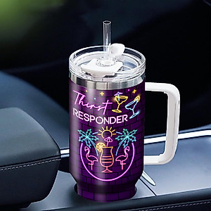 WAZONE Personalized Bartender Insulated Coffee Tumbler with Handle 40oz Gifts Birthday For Bartenders Her Women Barman Stainless Steel Tropical Amerian Flag Mixologist Travel Mug