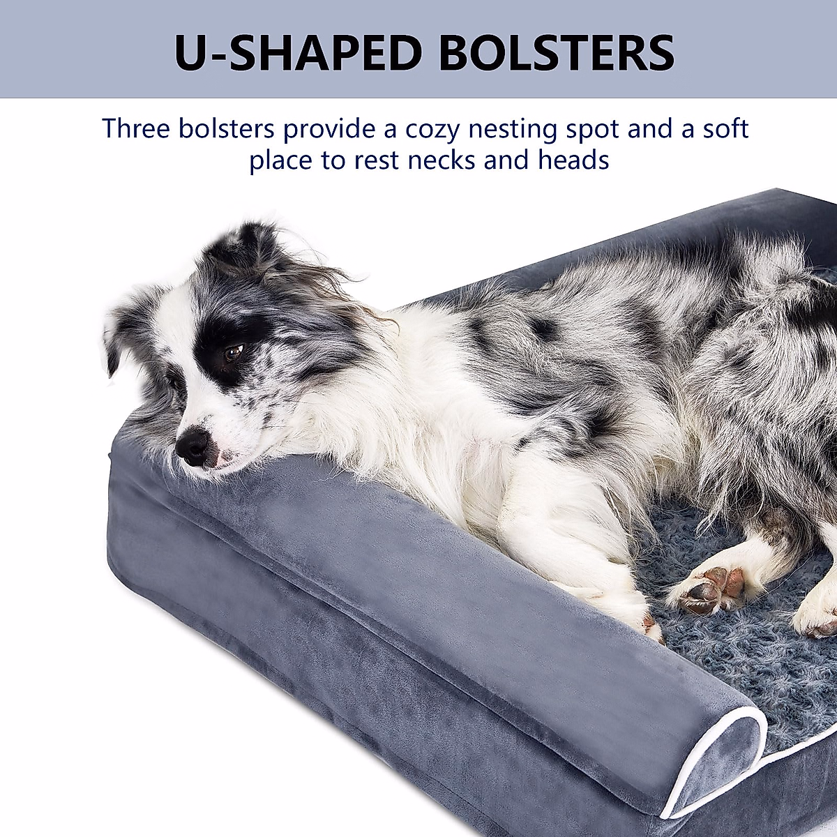 Fafafulai Dog Bed for Large Dogs, Orthopedic Comfortable Dog Sofa Bed Dogs Couch Bed Washable Removable Cover Pet Bed with Waterproof Lining and Nonskid Bottom