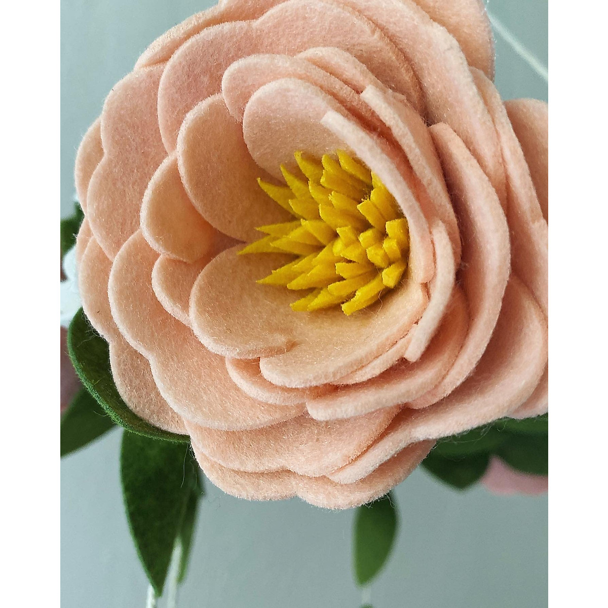 Sorrel + Fern Rose Flower Baby Crib Mobile (Felt Rose) - Baby Shower Gift Nursery Decorations - Handmade Floral Decor - for Girls