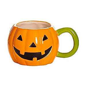 Jack-O-Lantern Trick Or Treat Pumpkin Ceramic Coffee Mugs – 2 Pack – 15oz Halloween Mug