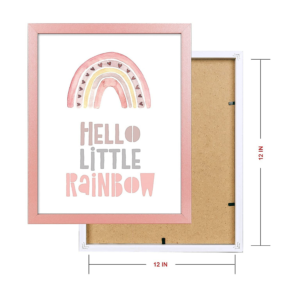 ArtbyHannah 4 Pack 8x10 Inch Framed Baby Nursery Wall Art Decor with Pink and White Decorative Cute Animals Art Prints for Kids Room, Baby Girls Playroom Children Room Bedroom or Home Decoration