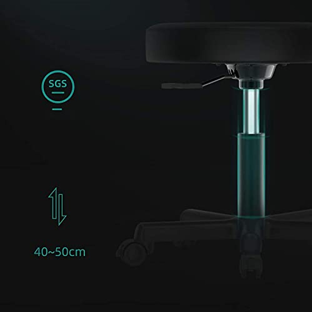 Gcxgz Rolling Swivel Stool Saddle Stool On Wheels, Massage Beauty Saddle Chair Adjustable Swivel Salon Stool for Manicure Tattoo Spa Salon for Kitchen,Salon,Bar,Office,Massage