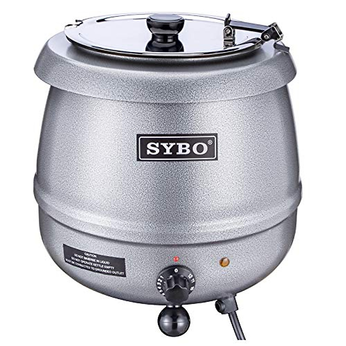 SYBO Stainless Steel Soup Kettle with Hinged Lid and Insert Pot, 10.5 Quarts, Commercial Grade & DL2112 Commercial Grade Food Heat Lamp Portable Electric Food Warmer 2-Bulb with Free-Standing,Silver