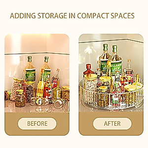 Lazy Susan Turntable for Cabinet - Lazy Susan Organizer for Cupboard, Countertop, Bathroom, 8.5-Inch and 11-Inch, 2-Pack, Clear