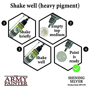 The Army Painter Warpaints Metallics: Shinning Silver – 1x 18ml Acrylic Paint Hobby Paint – Dungeons and Dragons Miniatures, Warhammer 40K Miniatures, Models – TTRPG D&D DND (WP1129)