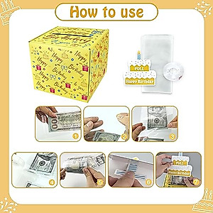 Happy Birthday Day Money Box for Cash Gift Pull,Money Gift Boxes for Cash,Money Box for Cash Gift Colourful Money Holder for Cash with Pull Out Card DIY Set Surprise Birthday Gift Box