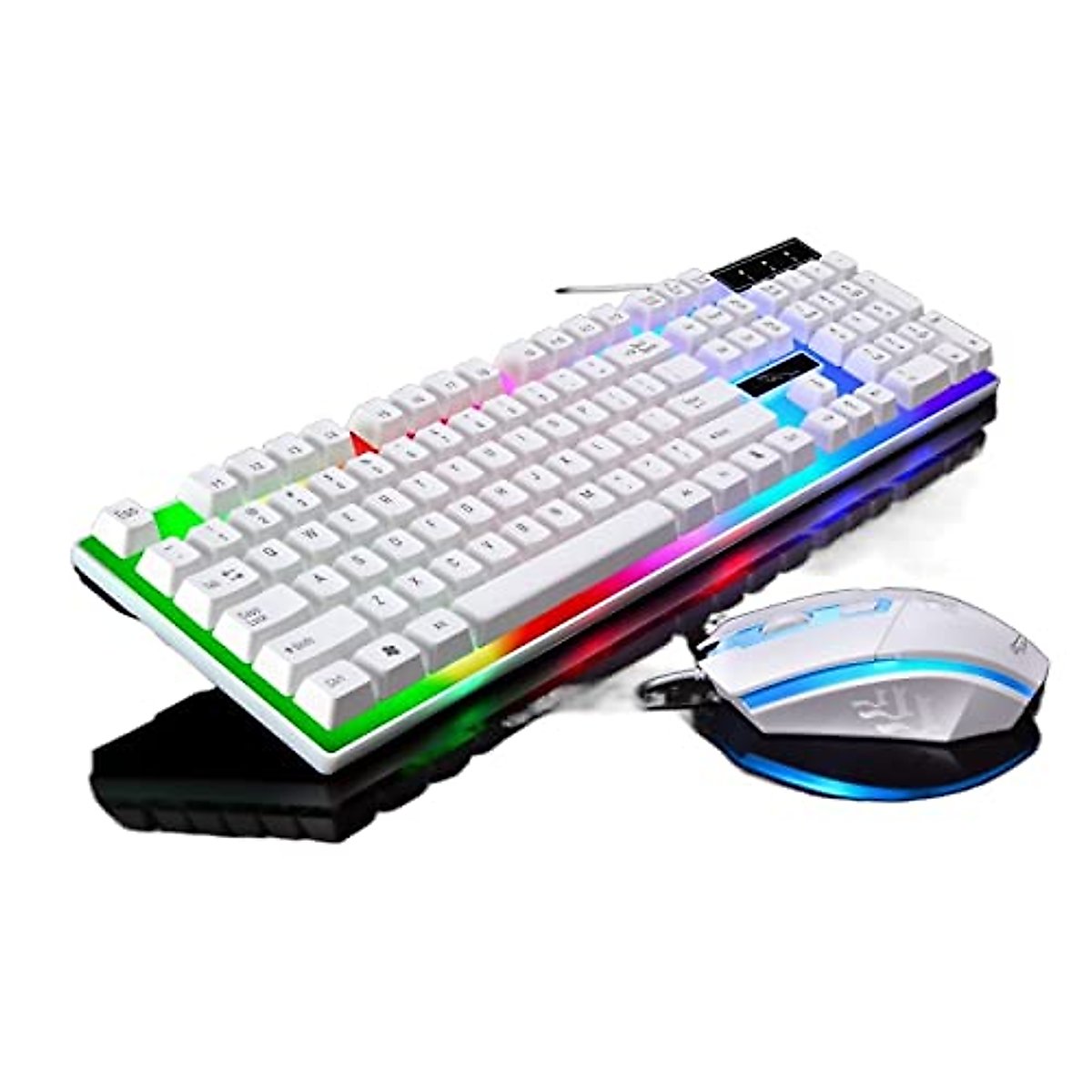 apfkkf Mechanical Gaming Keyboard, USB Luminescent 104 Keys, Wired Keyboard, Suitable for Professional Computer Gamers Or Office