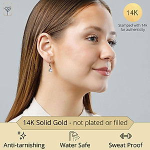 MAX + STONE 4 CT.TW | 14k Real Yellow Gold Leverback Cubic Zirconia Drop Dangle Earrings for Women