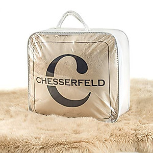 Chesserfeld Machine Washable Ultra Soft Faux Fur Area Rugs: Camel Faux Rabbit Shag Rug for Bedroom, Dining Room, Living Room & More, 6ft x 8ft 2in