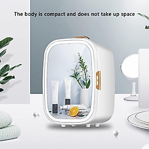 WESTN 20L Mini Fridge, Portable Skincare Beauty Fridge with LED Makeup Mirror (3 Level Brightness), Multifunctional Dual Purpose, for Food, Drinks, Skin Care, Beauty